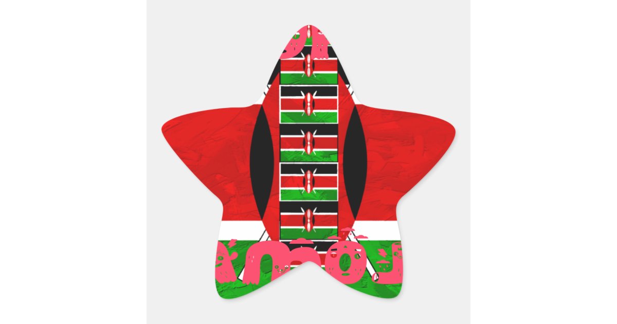 Kenya Flag: Tuko Pamoja - Unity Art Design Star Sticker | Zazzle