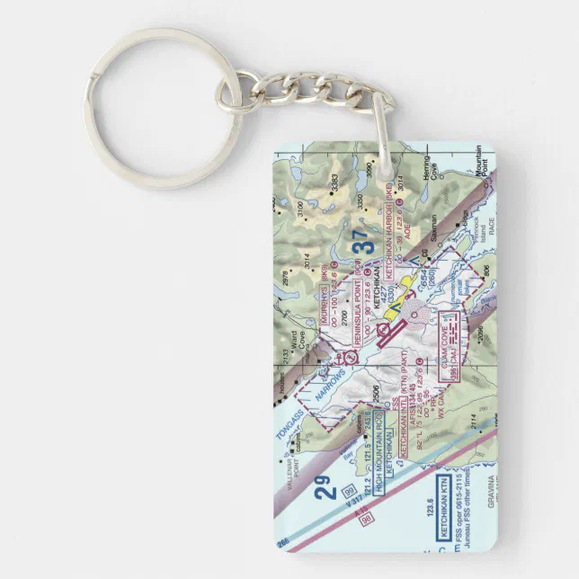 Ketchikan Int. Airport chart / taxi diagram Key Ring | Zazzle