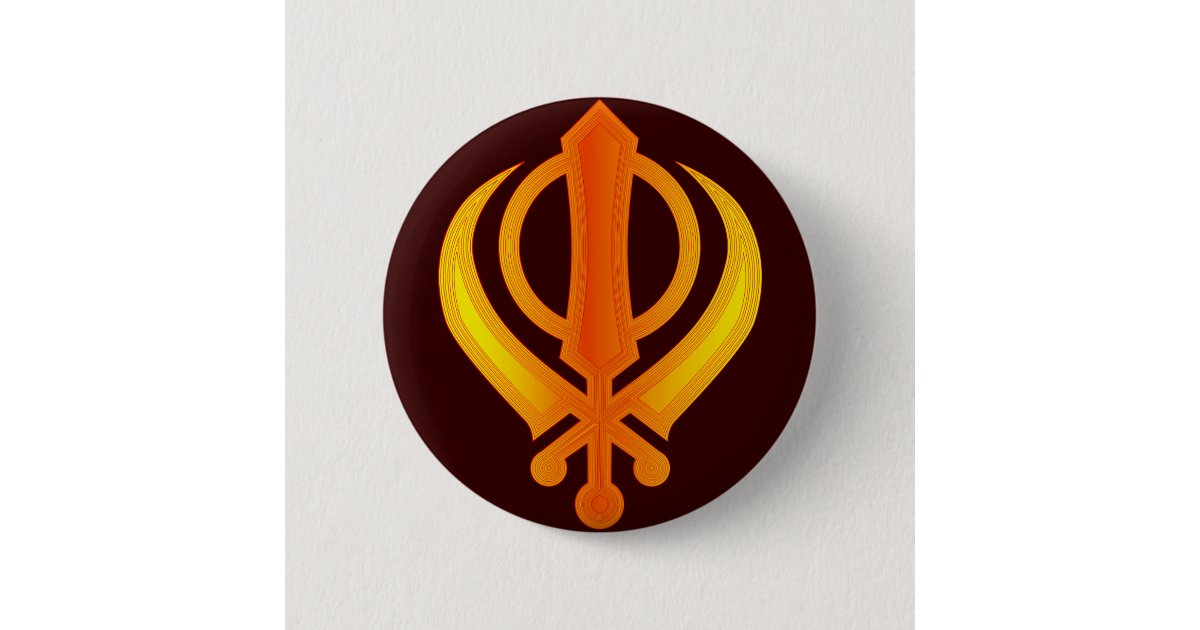 Khanda 6 Cm Round Badge | Zazzle