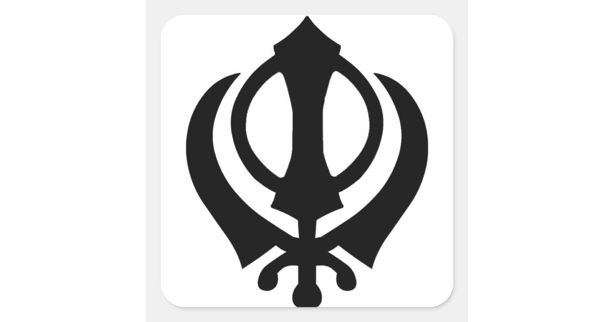 Khanda Sikh Symbol Square Sticker | Zazzle.co.uk