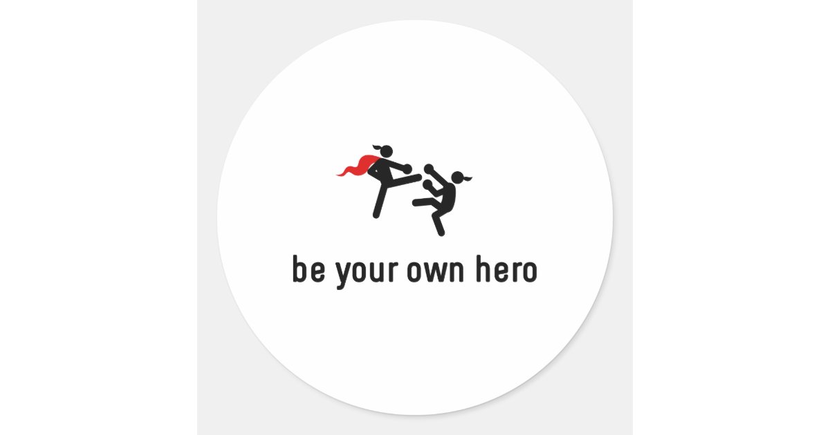 Kickboxing Hero Classic Round Sticker | Zazzle