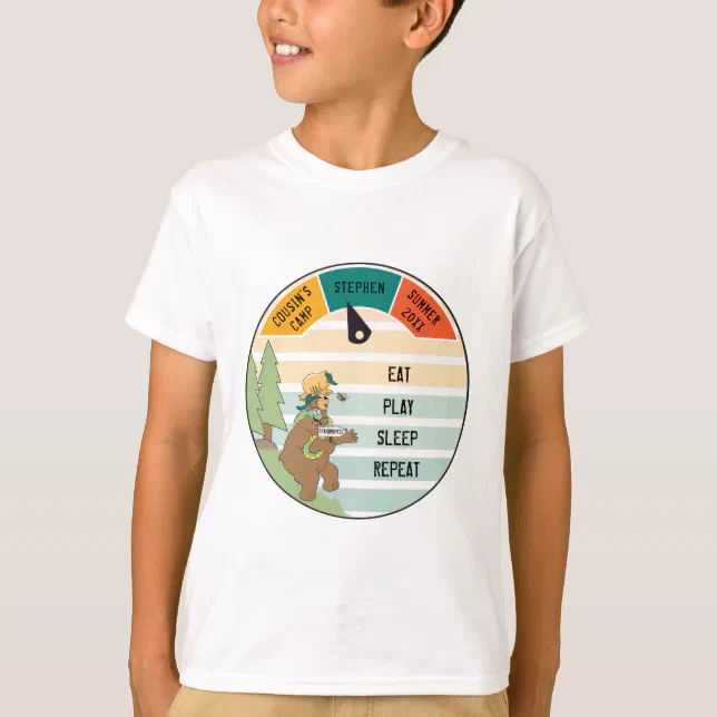 Kid's Beary Fun T-Shirt Summer Camp Personalise | Zazzle