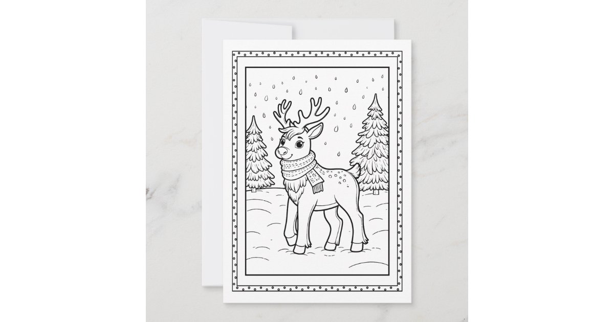 Kids Christmas Colouring Flat Note Card | Zazzle