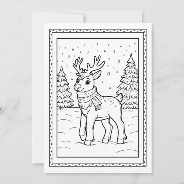 Kids Christmas Colouring Flat Note Card | Zazzle
