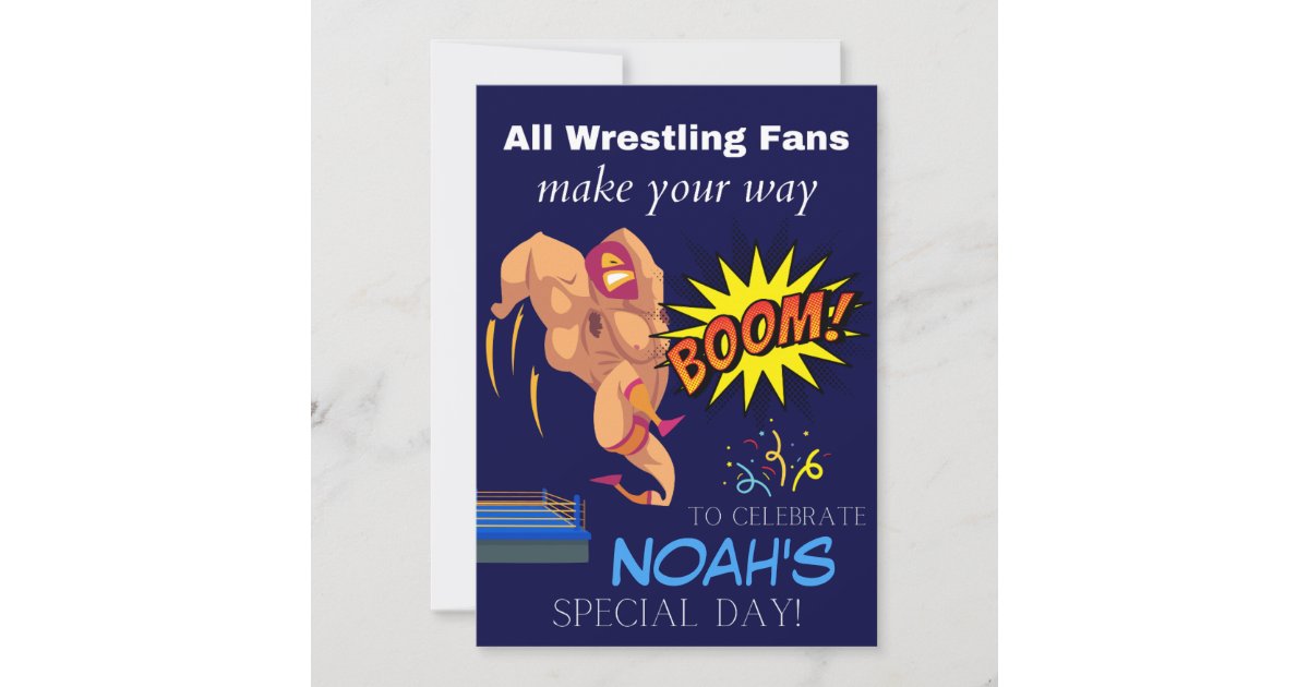 Kids Wrestling Themed Wrestler Party Invitation | Zazzle