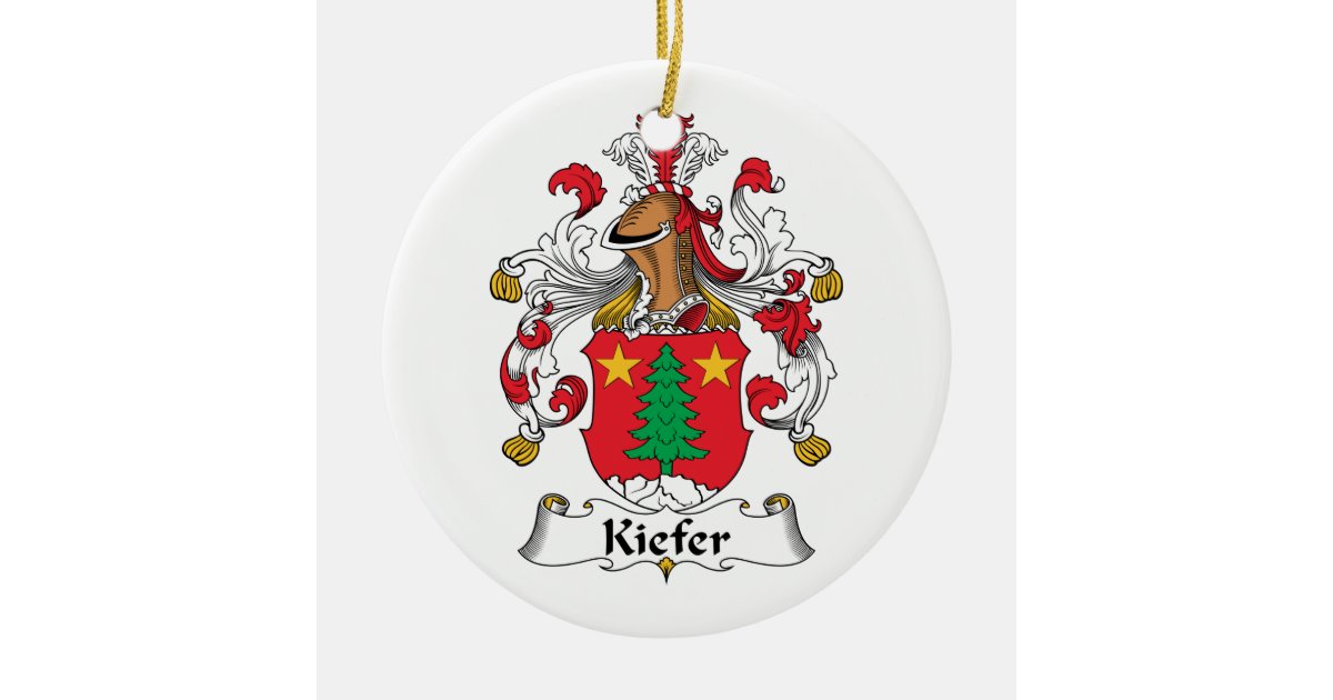 Kiefer Family Crest Ceramic Tree Decoration | Zazzle