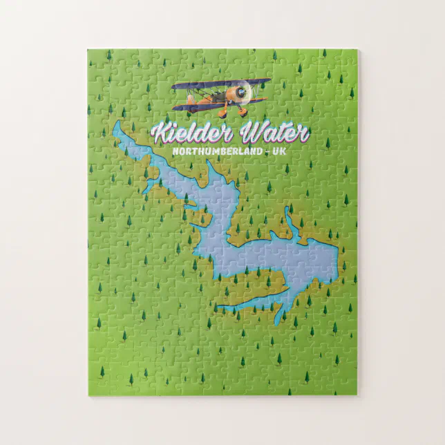 Kielder Water Northumberland UK map Jigsaw Puzzle | Zazzle