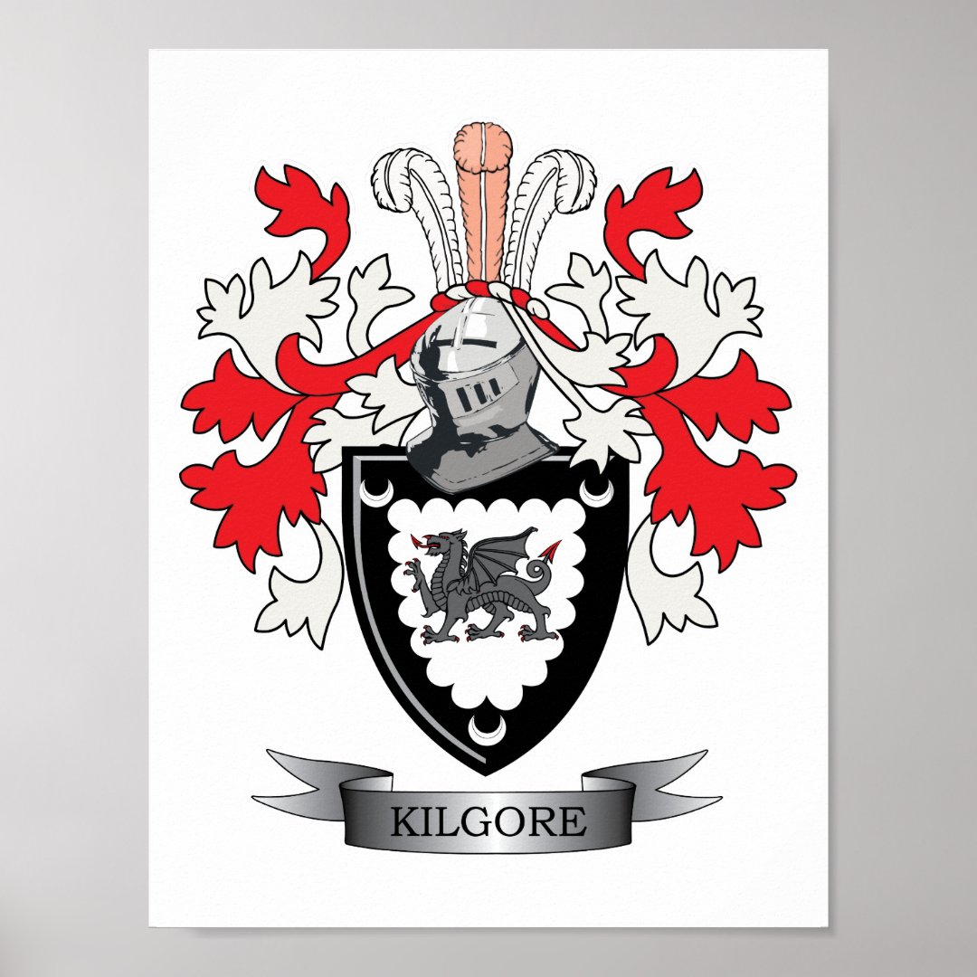 Kilgore Family Crest Coat of Arms Poster | Zazzle
