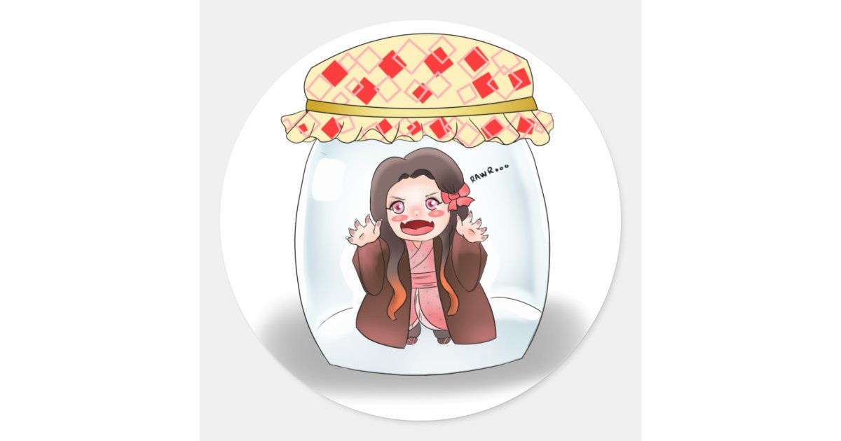 Kimetsu no Yaiba (Nezuko chibi sticker) Classic Round Sticker | Zazzle