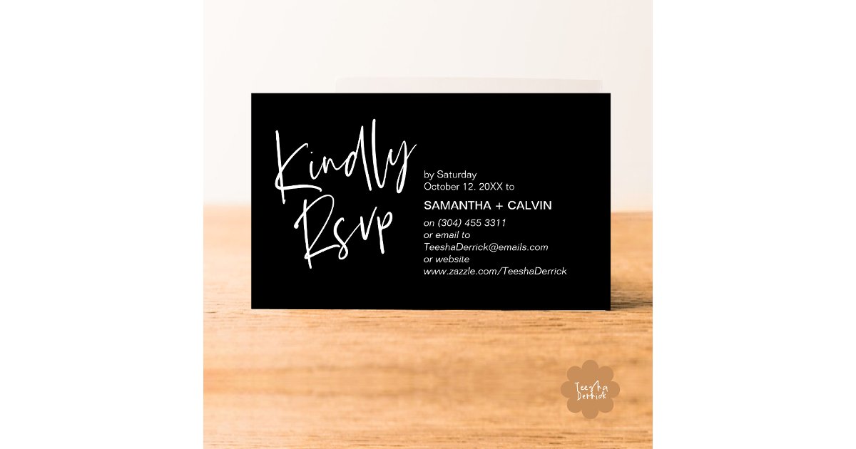 Kindly RSVP Modern Minimalist Wedding Invitation | Zazzle