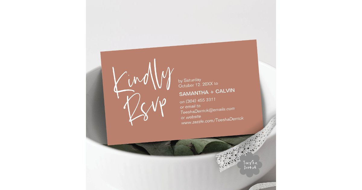 Kindly RSVP Modern Minimalist Wedding Invitation | Zazzle