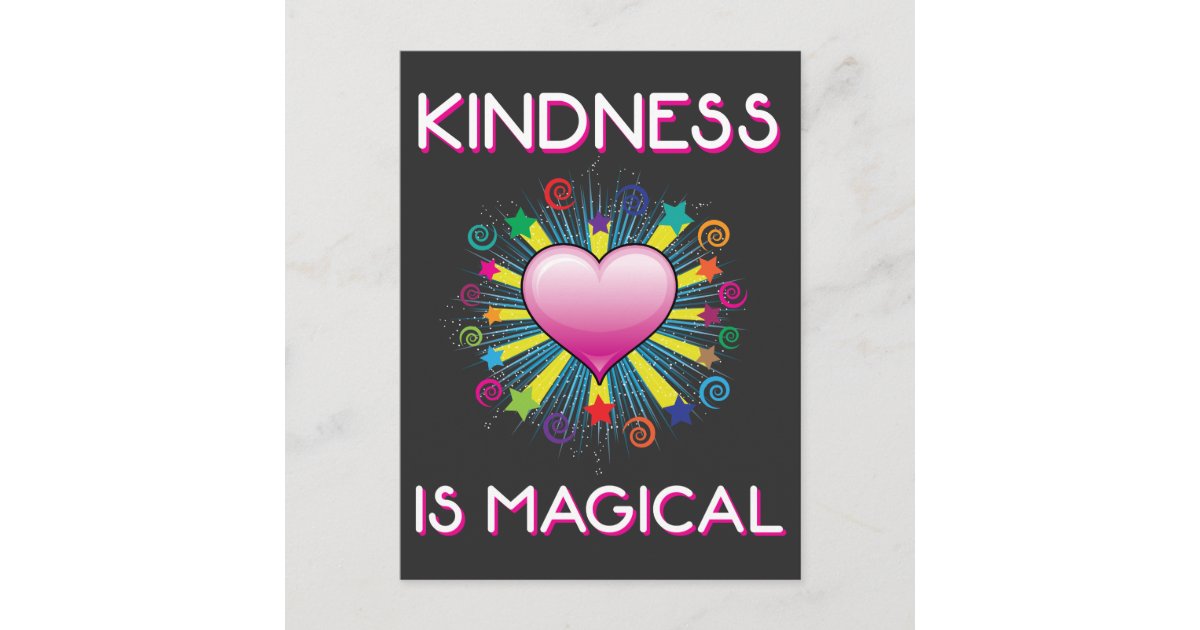 Kindness is magical Rainbow Star Inspirational Postcard | Zazzle