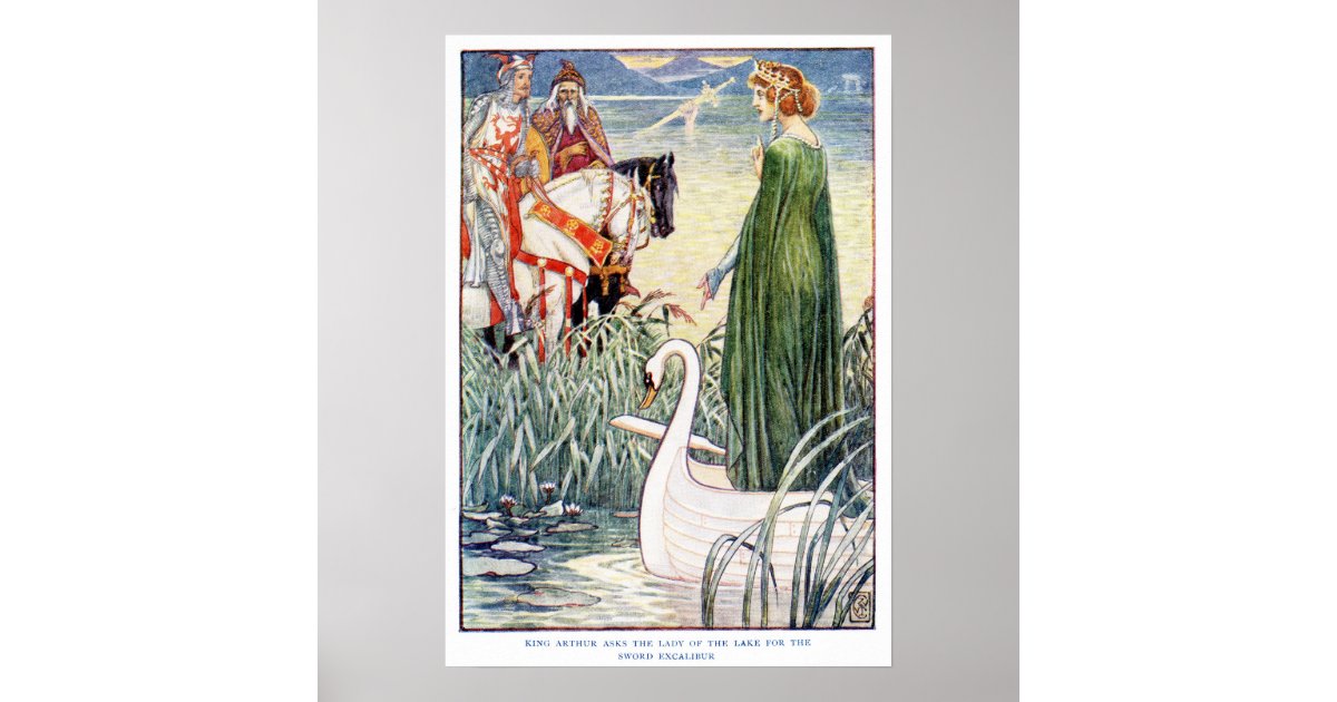 King Arthur and the Lady of the Lake Poster | Zazzle