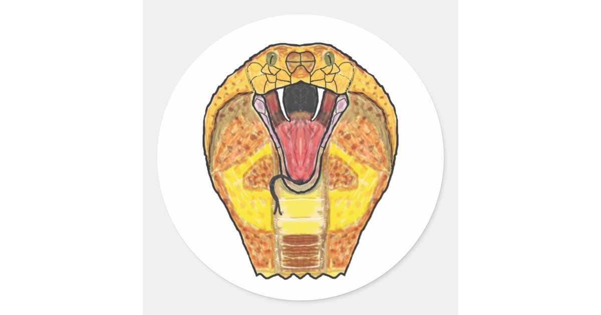King Cobra Classic Round Sticker | Zazzle