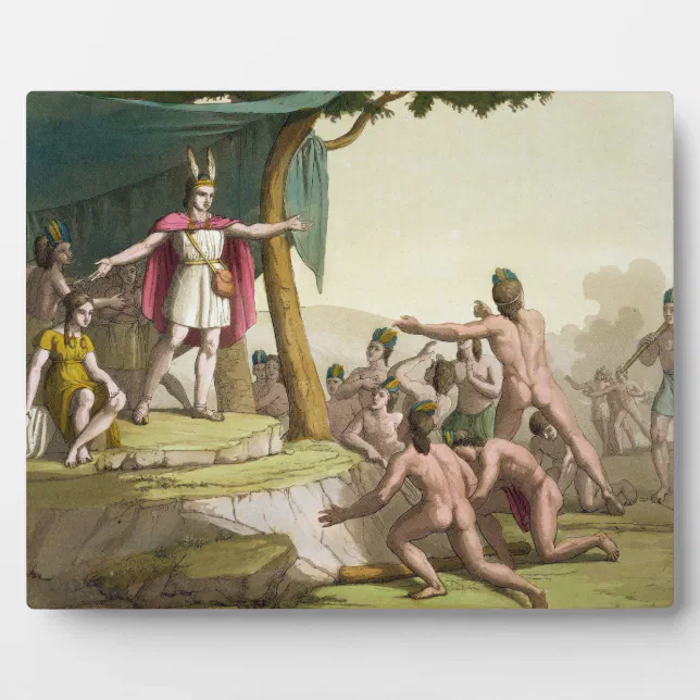 King Manco Capac and Queen Coya Mama receiving hom Plaque | Zazzle