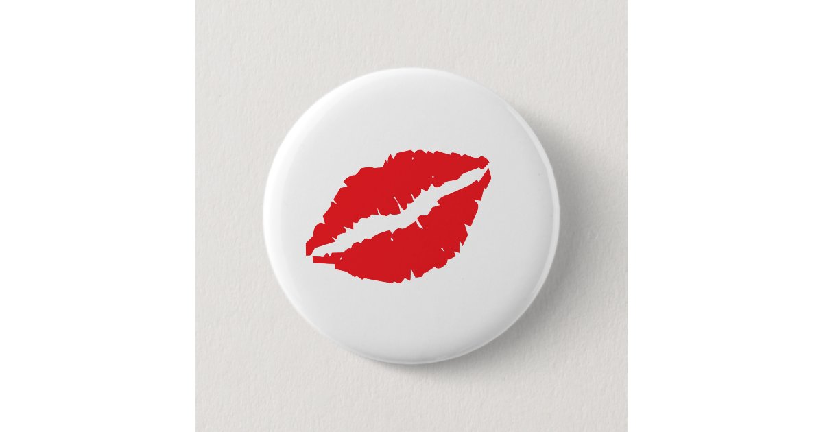 Kiss mark design 6 cm round badge | Zazzle