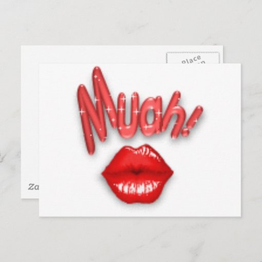Kiss, muah postcard | Zazzle