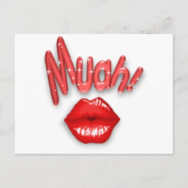 Kiss, muah postcard | Zazzle