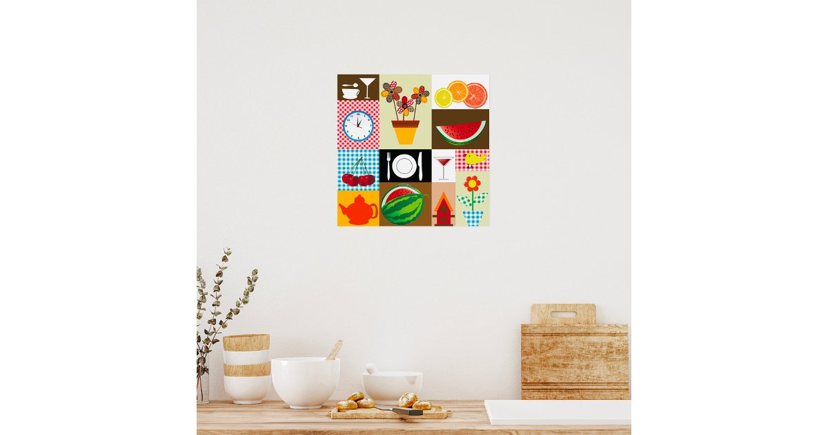Kitchen Table Items Poster | Zazzle