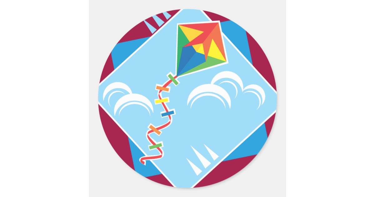 Kite Fun Classic Round Sticker | Zazzle