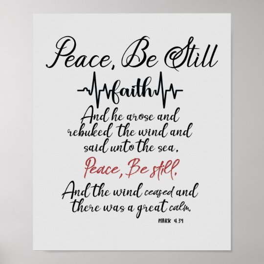KJV Peace Be Still Scripture Poster | Zazzle.co.uk