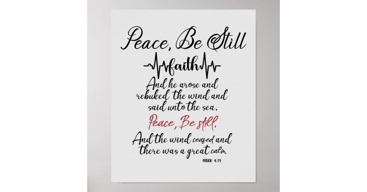 KJV Peace Be Still Scripture Poster | Zazzle.co.uk