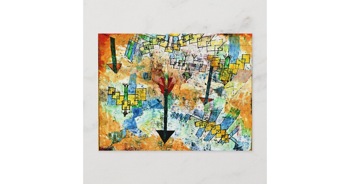 Klee - Birds Swooping Down and Arrows Postcard | Zazzle