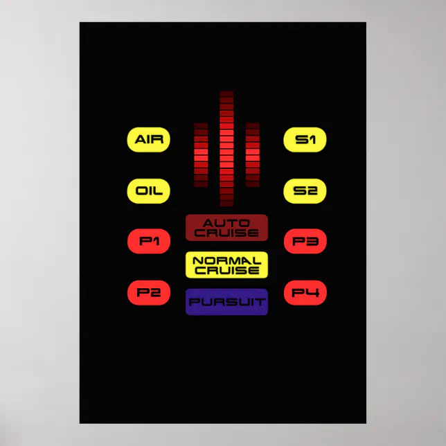 Knight Rider KITT Car Dashboard Graphic Poster | Zazzle