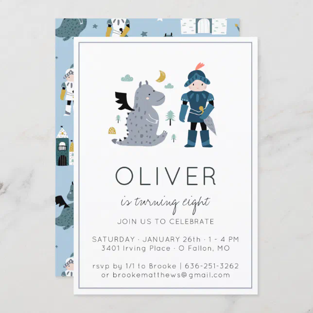 Knights & Dragons Party Invitation | Zazzle