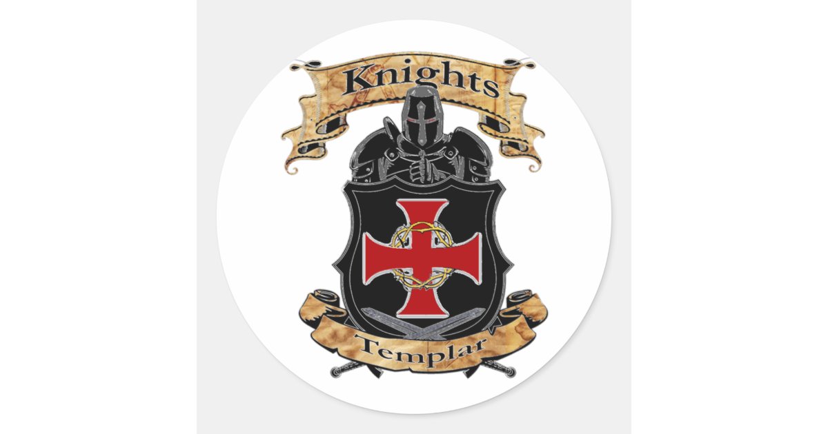 Knights Templar Classic Round Sticker | Zazzle