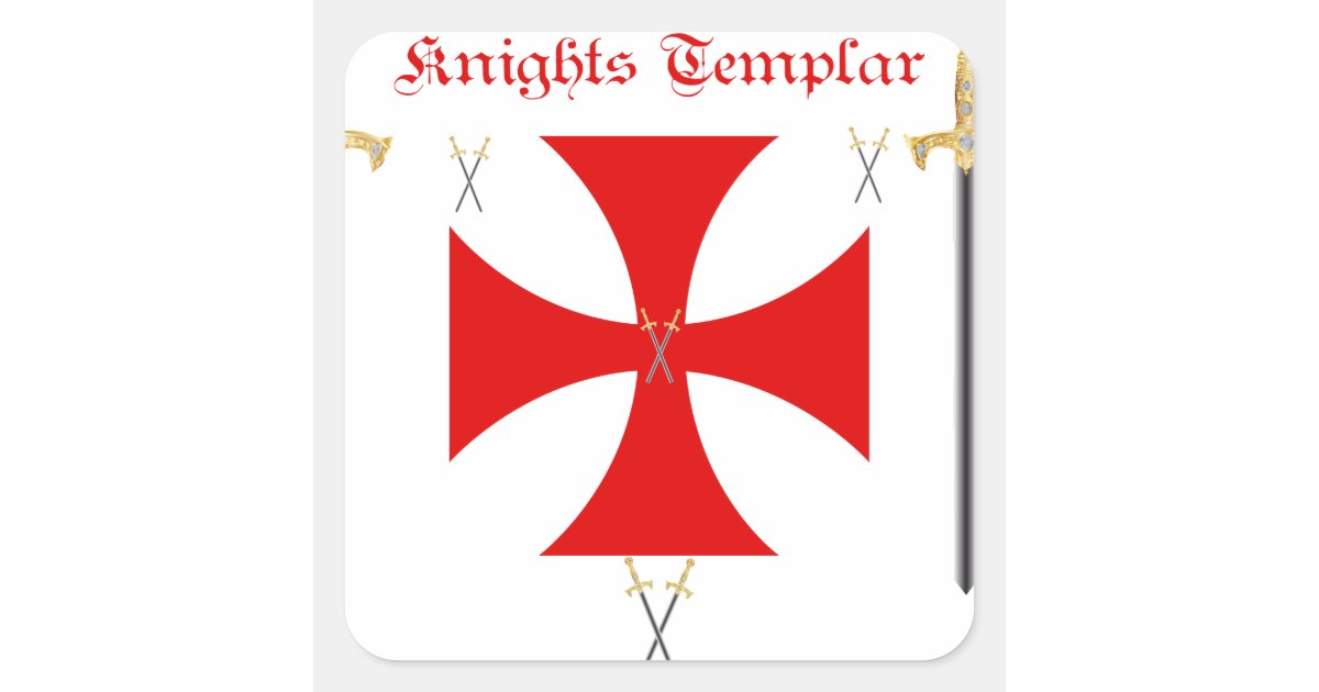 Knights Templar Square Sticker | Zazzle