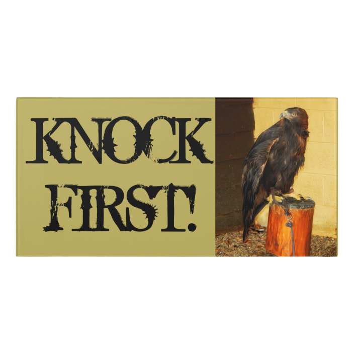 "Knock First" door sign | Zazzle.co.uk
