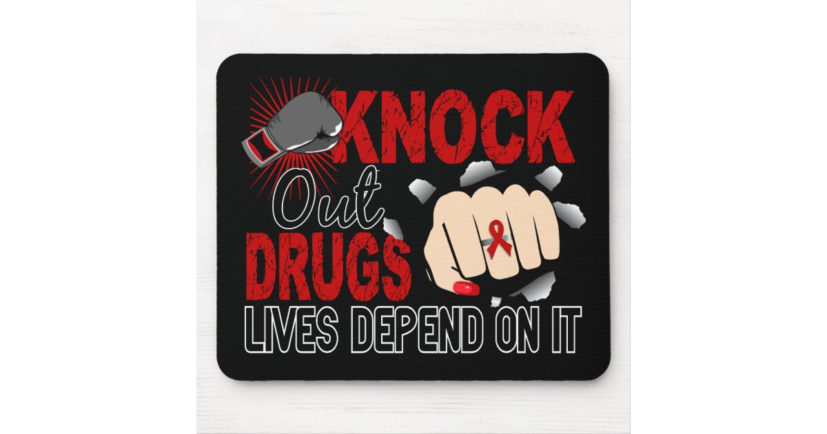 Knock Out Drugs 2 Female Fist Mouse Mat | Zazzle