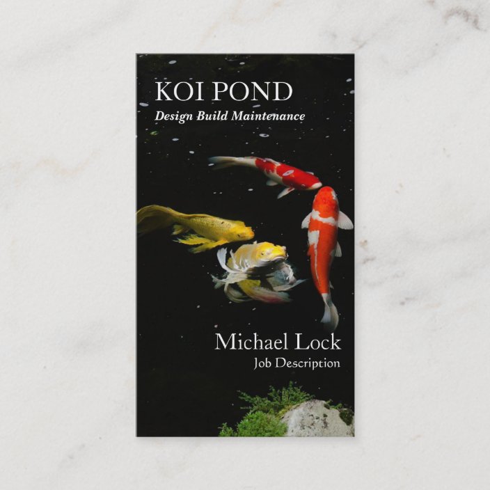 Koi Fish Pond Design Build Maintenance Business Card | Zazzle.co.uk