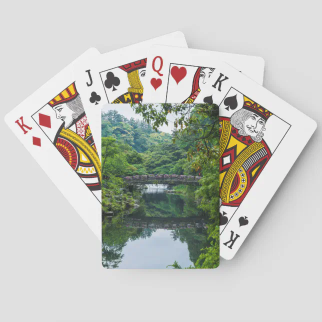 Korean Garden And Bridge Playing Cards | Zazzle