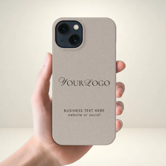 Kraft Style Business Long Custom Logo Text Rustic iPhone Case | Zazzle