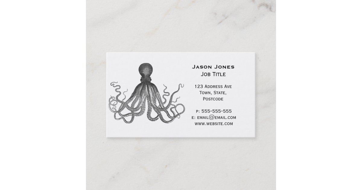 Kraken - Black Giant Octopus / Cthulu Business Card | Zazzle