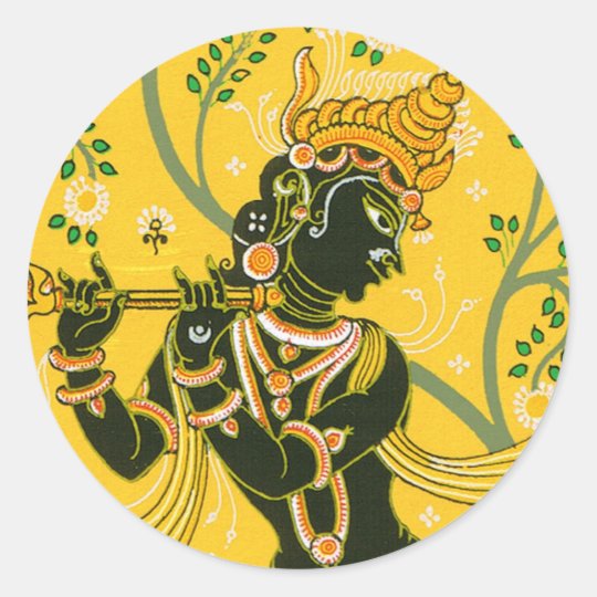 Krishna Classic Round Sticker | Zazzle.co.uk