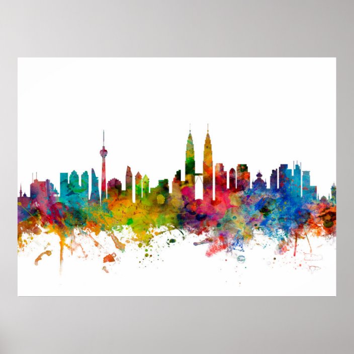 Kuala Lumpur Malaysia Skyline Poster | Zazzle.co.uk