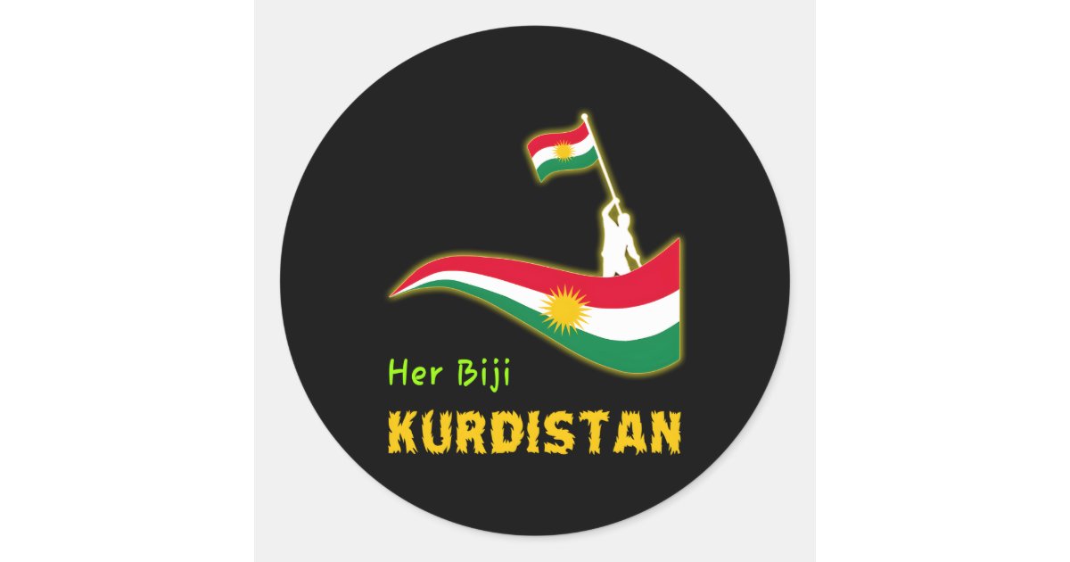 Kurdishkurd Kurdistan Flag Classic Round Sticker | Zazzle