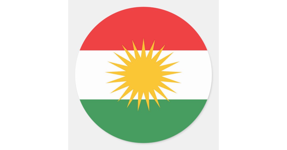 Kurdistan ethnic flag classic round sticker | Zazzle