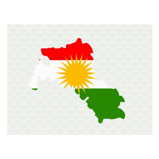 Kurdistan Flag Map full size Postcard | Zazzle.co.uk