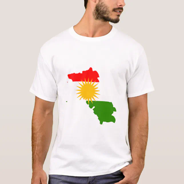 Kurdistan flag map T-Shirt | Zazzle