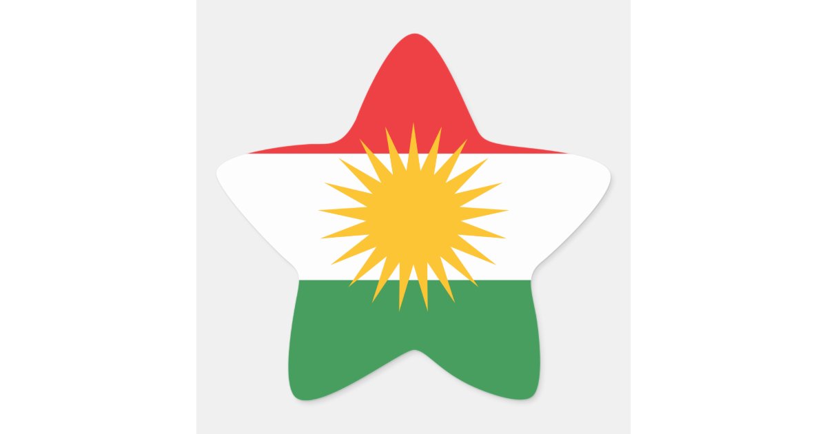 Kurdistan Flag Star Sticker | Zazzle