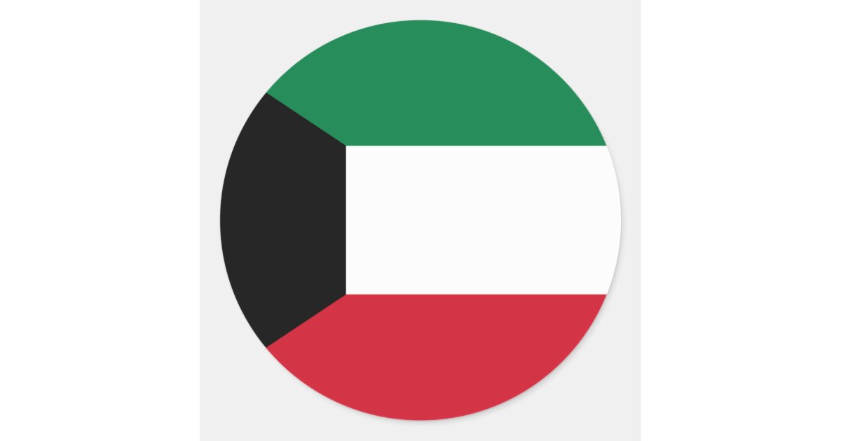 Kuwait Flag Classic Round Sticker | Zazzle