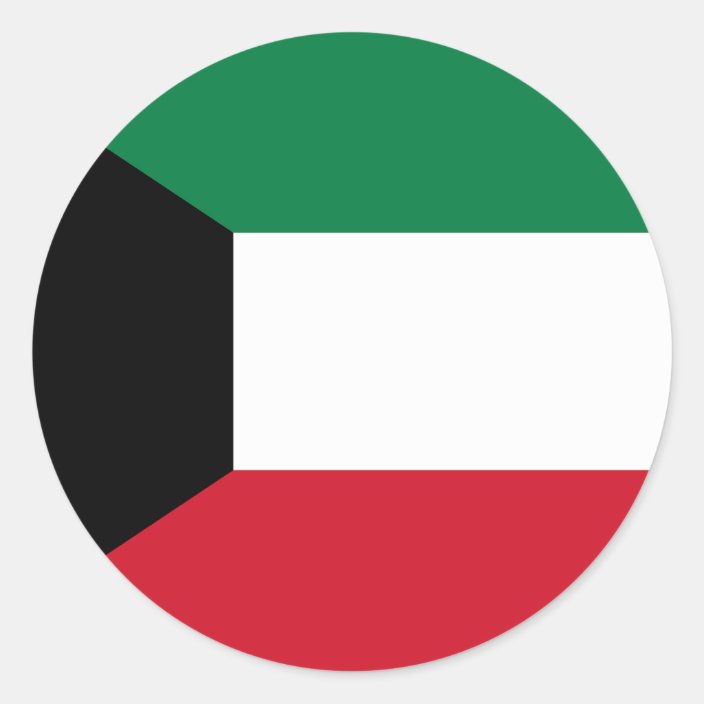 Kuwait Flag Classic Round Sticker | Zazzle.co.uk