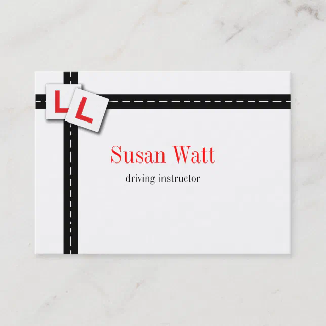 L Plate Driving Instructor Business Card | Zazzle