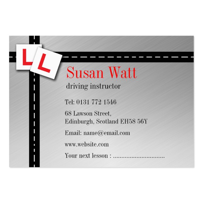 L Plate Driving Instructor Business Card