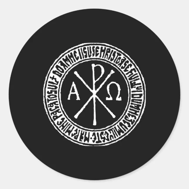 Labarum Ancient Christian Symbol Chi Rho Classic Round Sticker | Zazzle