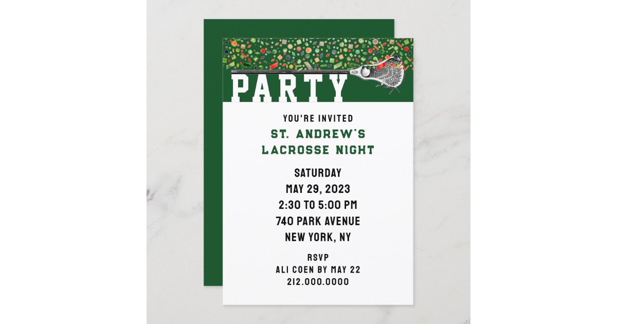 Lacrosse Party Invitation | Zazzle
